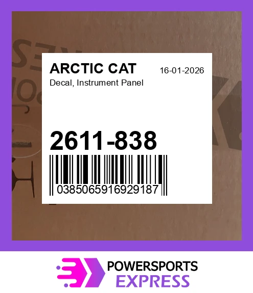 2611-838 Decal, Instrument Panel fits ARCTIC CAT
