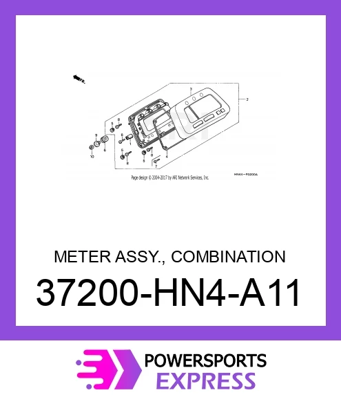 37200-HN4-A11 METER ASSY., COMBINATION fits HONDA POWERSPORTS