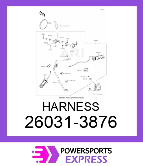 26031-3876 HARNESS fits KAWASAKI MOTORCYCLE