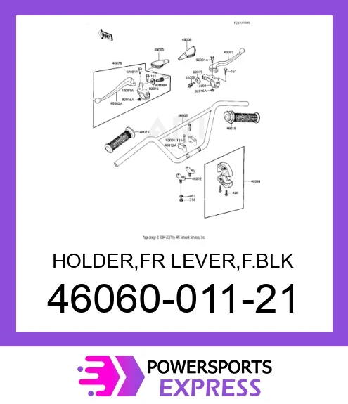 46060-011-21 HOLDER,FR LEVER,F.BLK fits KAWASAKI MOTORCYCLE