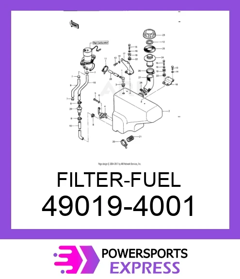 49019-4001 FILTER-FUEL fits KAWASAKI MOTORCYCLE