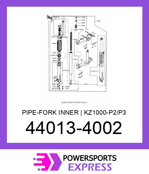 44013-4002 PIPE-FORK INNER KZ1000-P2/P3/P4/P5 fits KAWASAKI MOTORCYCLE