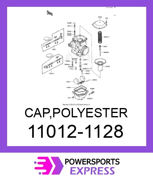 11012-1128 CAP,POLYESTER fits KAWASAKI MOTORCYCLE