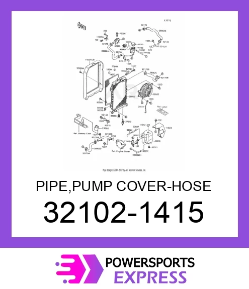 32102-1415 PIPE,PUMP COVER-HOSE fits Kawasaki Motorcycle