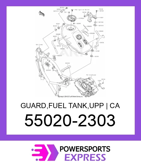 55020-2303 GUARD,FUEL TANK,UPP CA fits Kawasaki Motorcycle