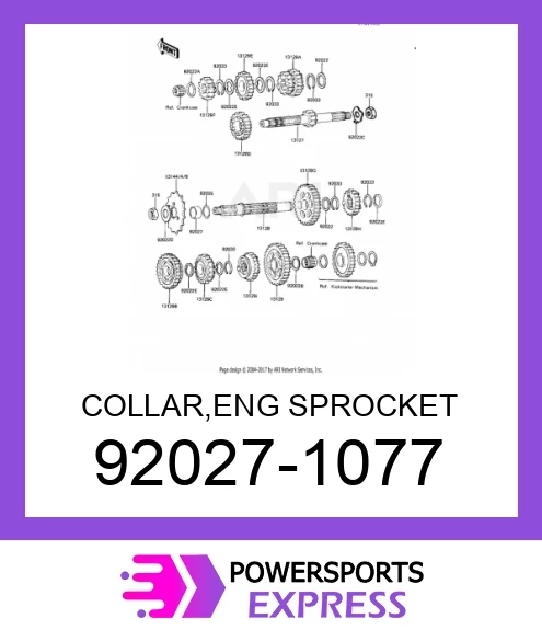 92027-1077 COLLAR,ENG SPROCKET fits Kawasaki Motorcycle