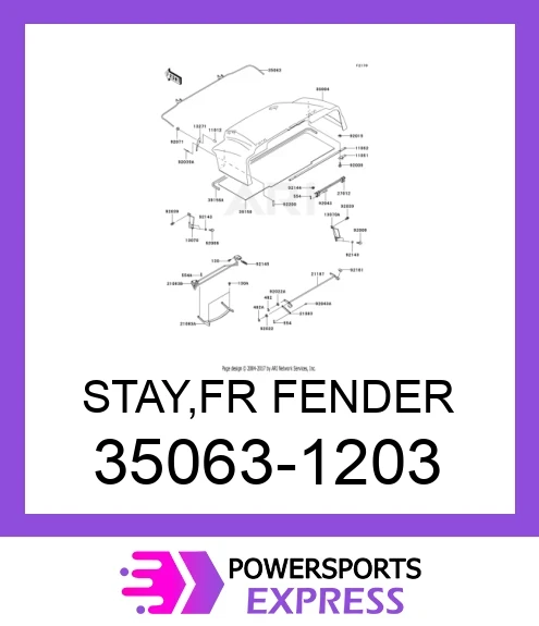 35063-1203 STAY,FR FENDER fits KAWASAKI MOTORCYCLE