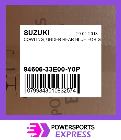 94606-33E00-Y0P COWLING, UNDER REAR BLUE FOR G7Y fits SUZUKI