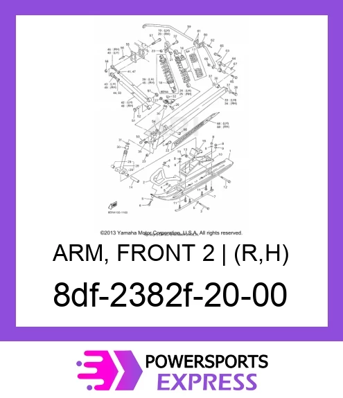 8DF-2382F-20-00 ARM, FRONT 2 R,H fits Yamaha