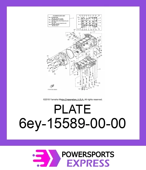 6ey-15589-00-00 PLATE fits Yamaha