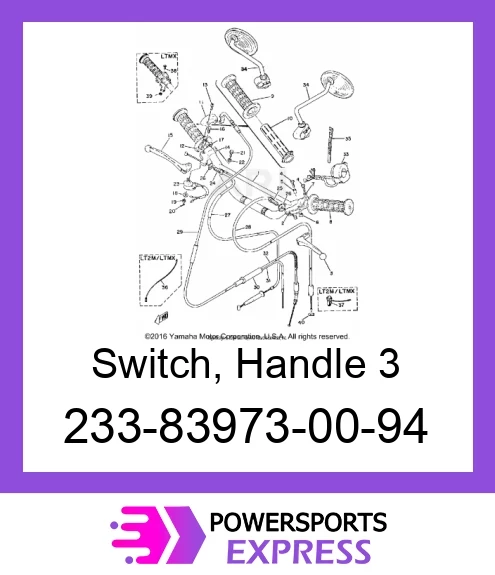233-83973-00-94 Switch, Handle 3 fits Yamaha