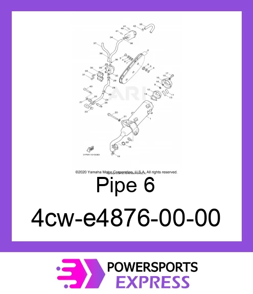 4CW-E4876-00-00 PIPE 6 fits Yamaha
