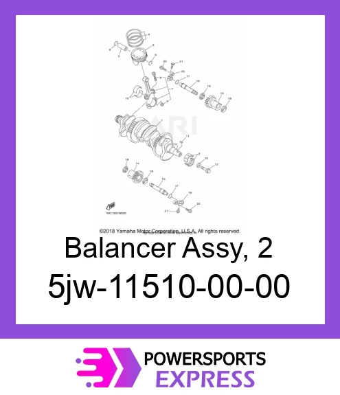 5jw-11510-00-00 Balancer Assy, 2 fits Yamaha